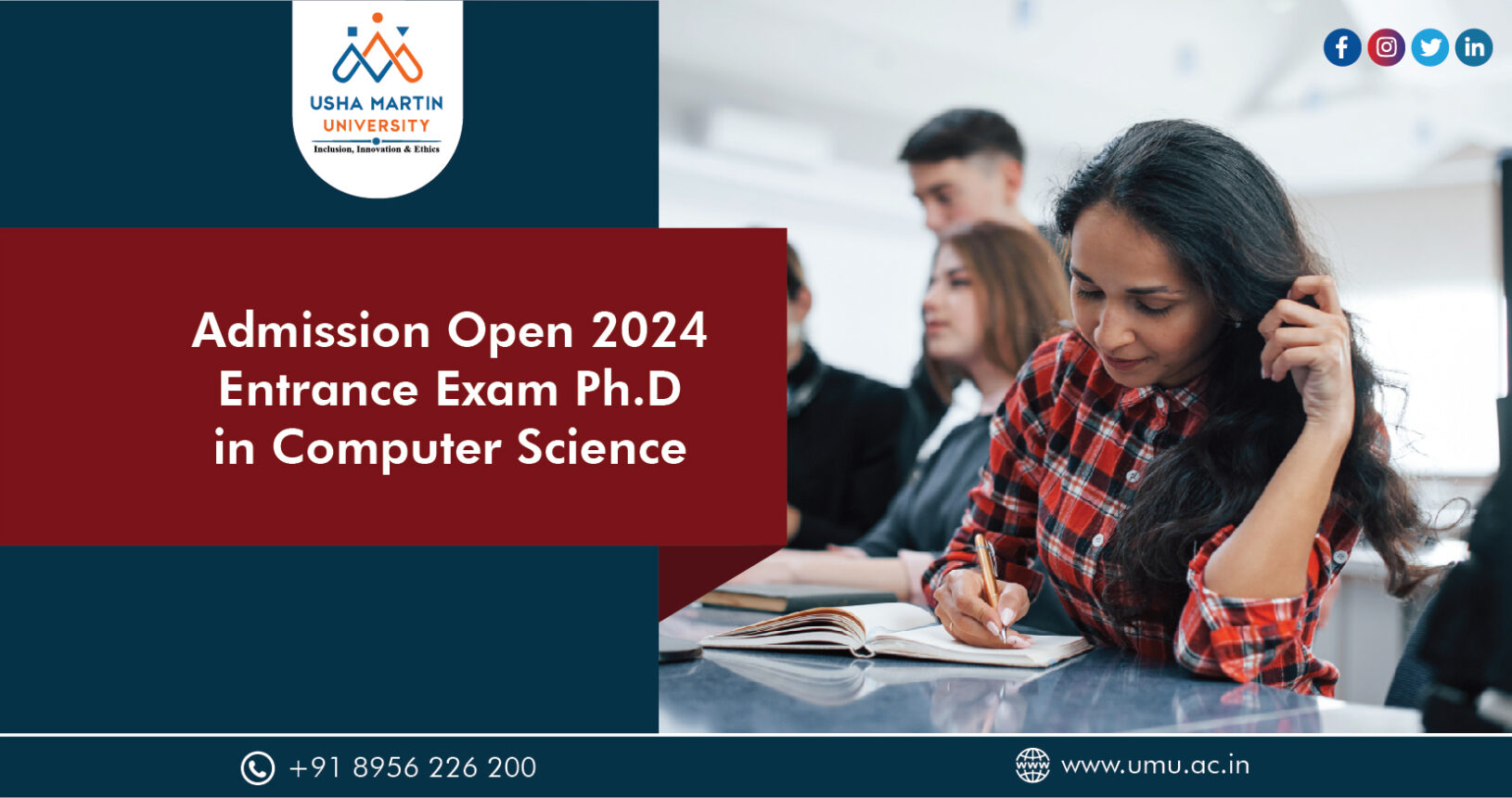 Admission Open 2024 Entrance Exam Ph.D in Computer Science - Usha Martin