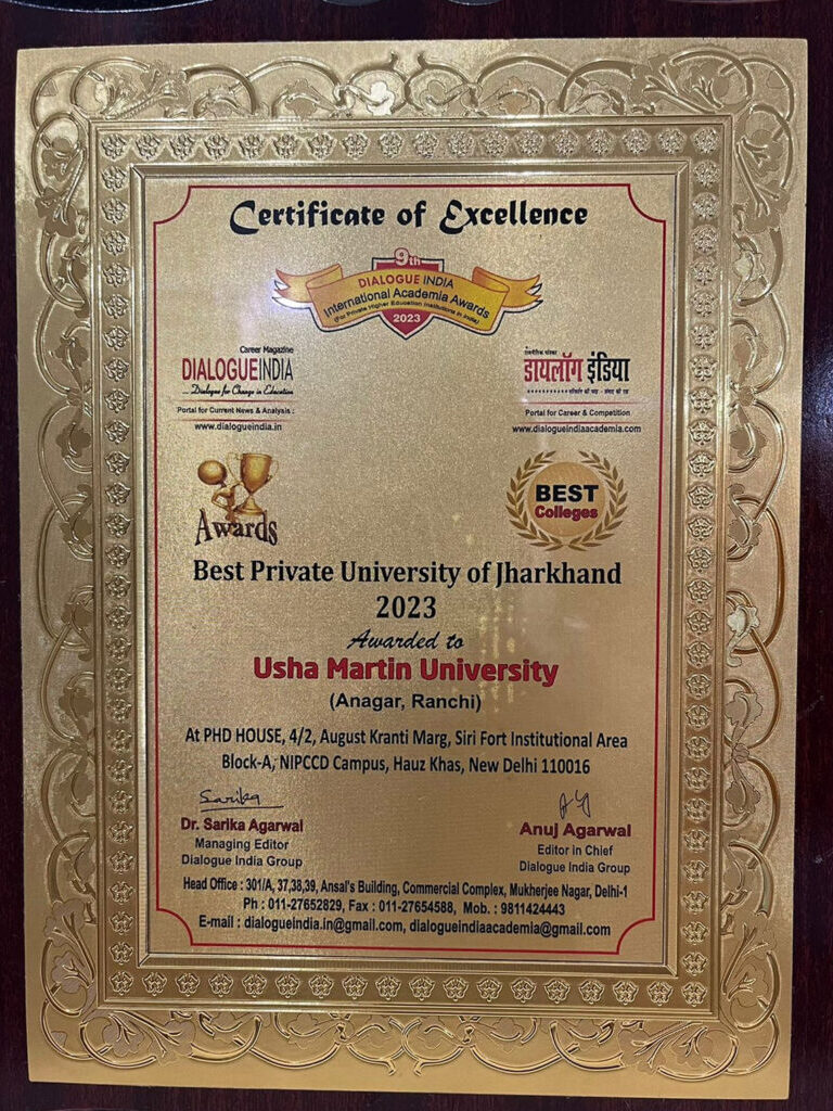 Awards & Achievements | Usha Martin University, Ranchi, Jharkhand