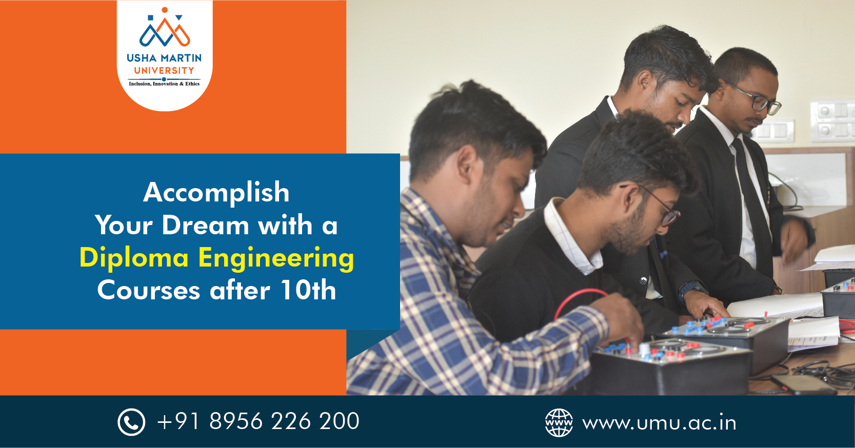 Diploma Engineering Courses after 10th admission 2024 at UMU
